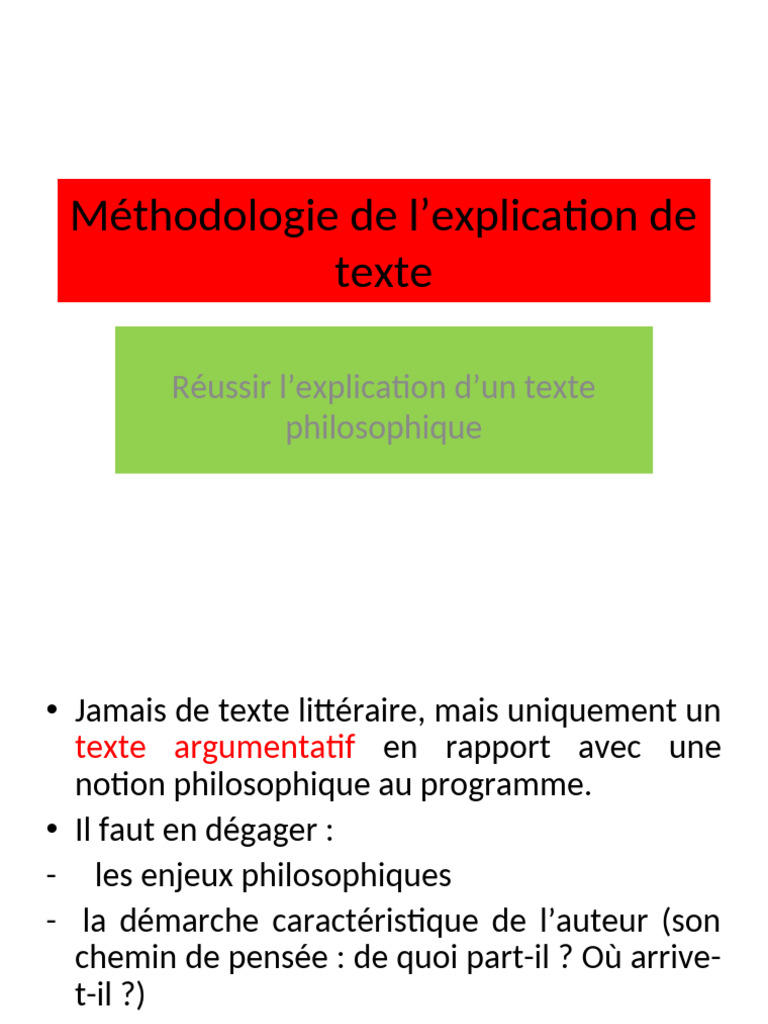 L'explication de Texte Philo Generale 2022 | PDF