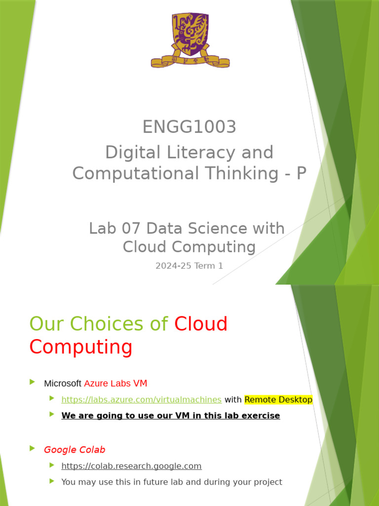 ENGG1003 Lab07 DataScienceWithCloudComputing | PDF | Double Click | Microsoft
