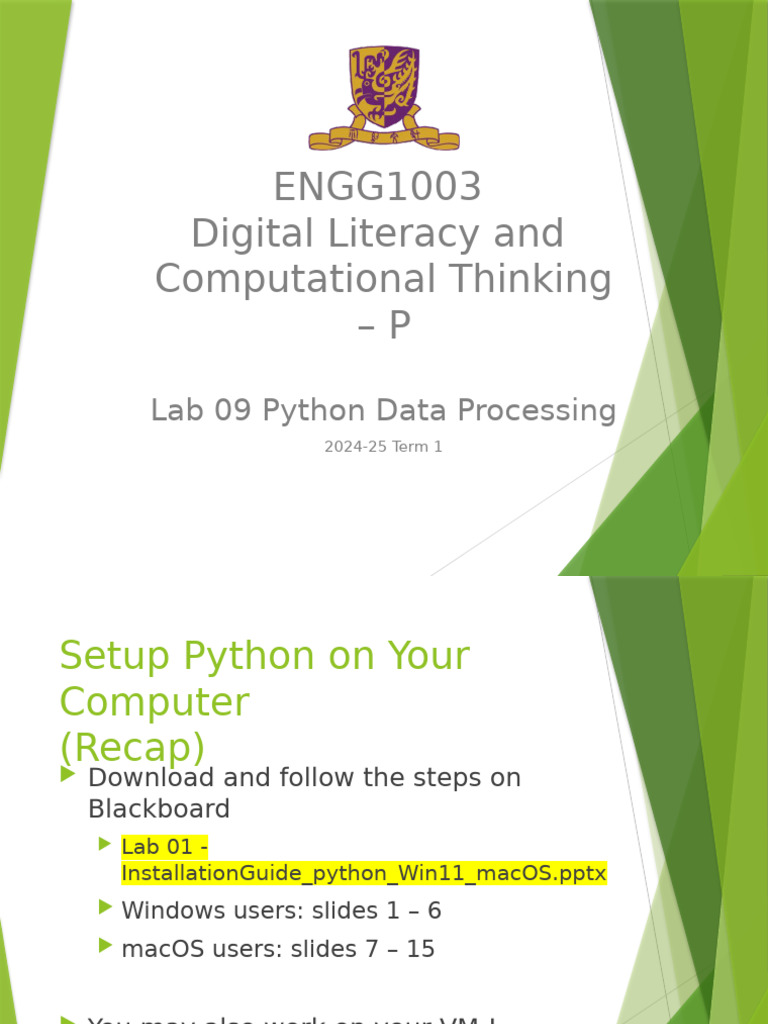 ENGG1003_Lab09_PythonDataProcessing | PDF | Computer File | Rain