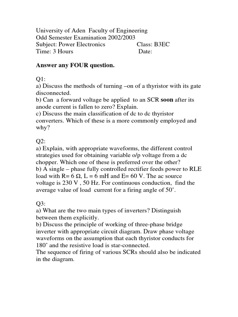 B3ECEXAM0203 | PDF | Electronic Engineering | Physical Quantities