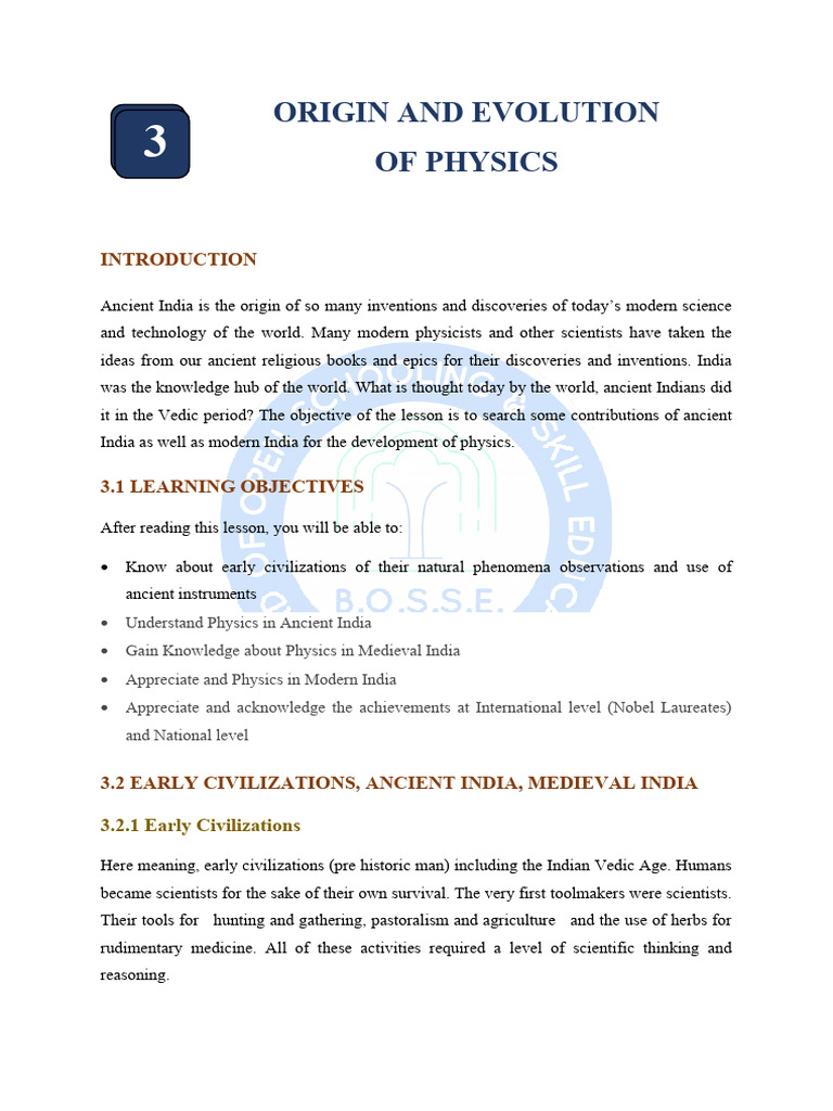 03_LN_03_Origin_and_Evolution_of_Physics | PDF | Gravity | Physics