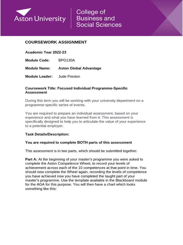 BPG130 - T2 Programme Specific Assessment BUSMA | PDF | Learning ...