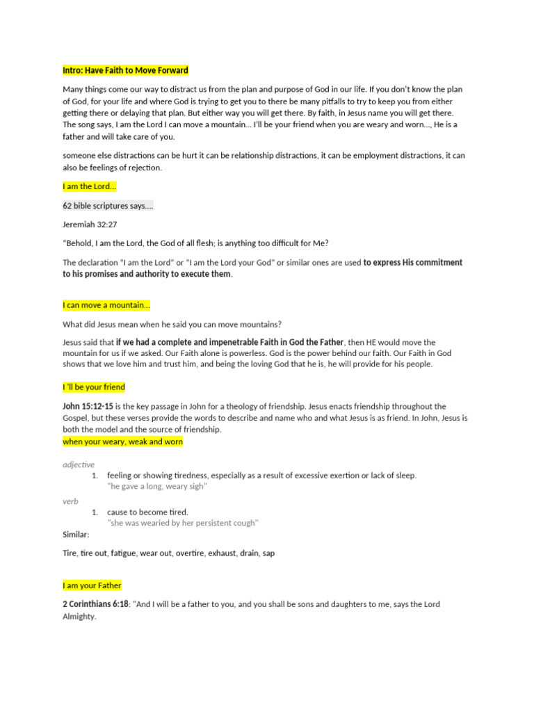 Have Faith To Move Forward-Sermon | PDF | Jesus | Faith