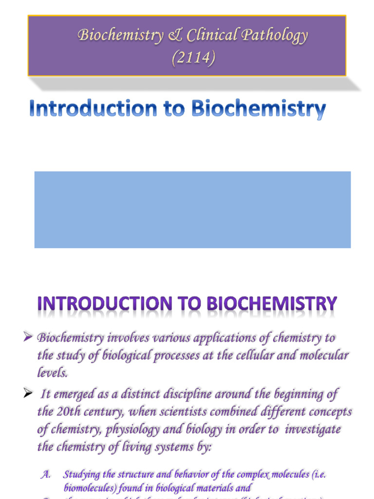 Introduction To Biochemistry | PDF