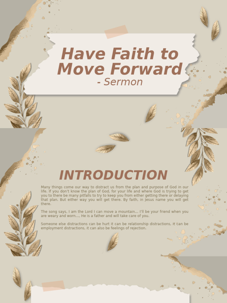 Have Faith To Move Forward - Sermon | PDF | Jesus | Joshua