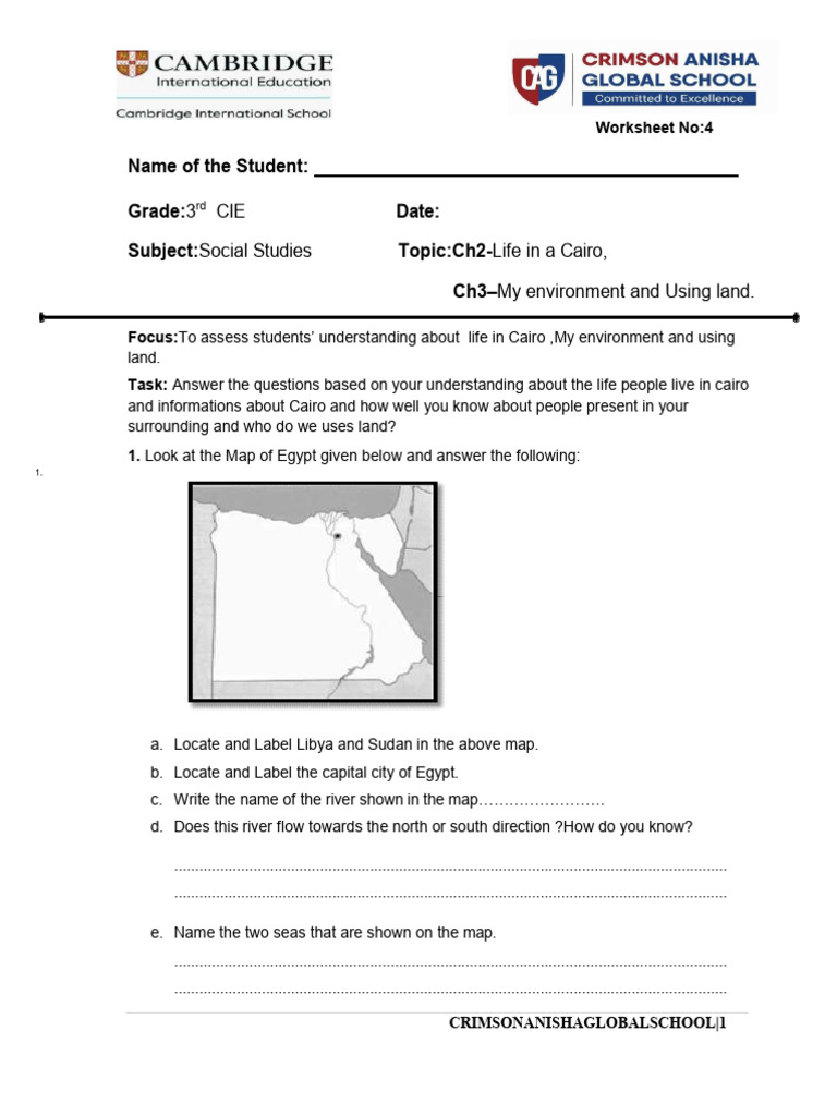 Grade 3 SST Worksheet No 4 | PDF