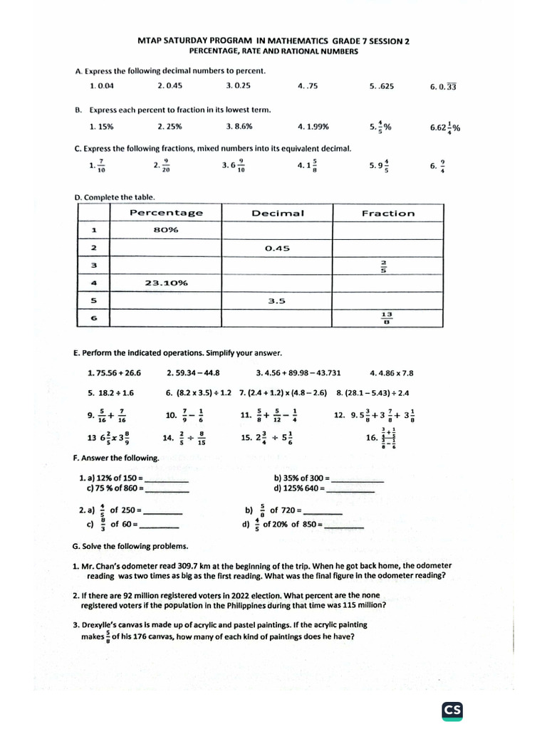 Grade 7 Session 2 | PDF