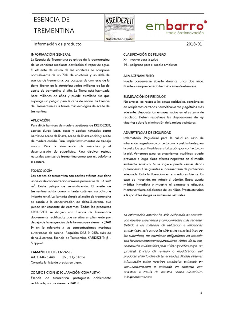 ESENCIA-DE-TREMENTINA | PDF | Alergia