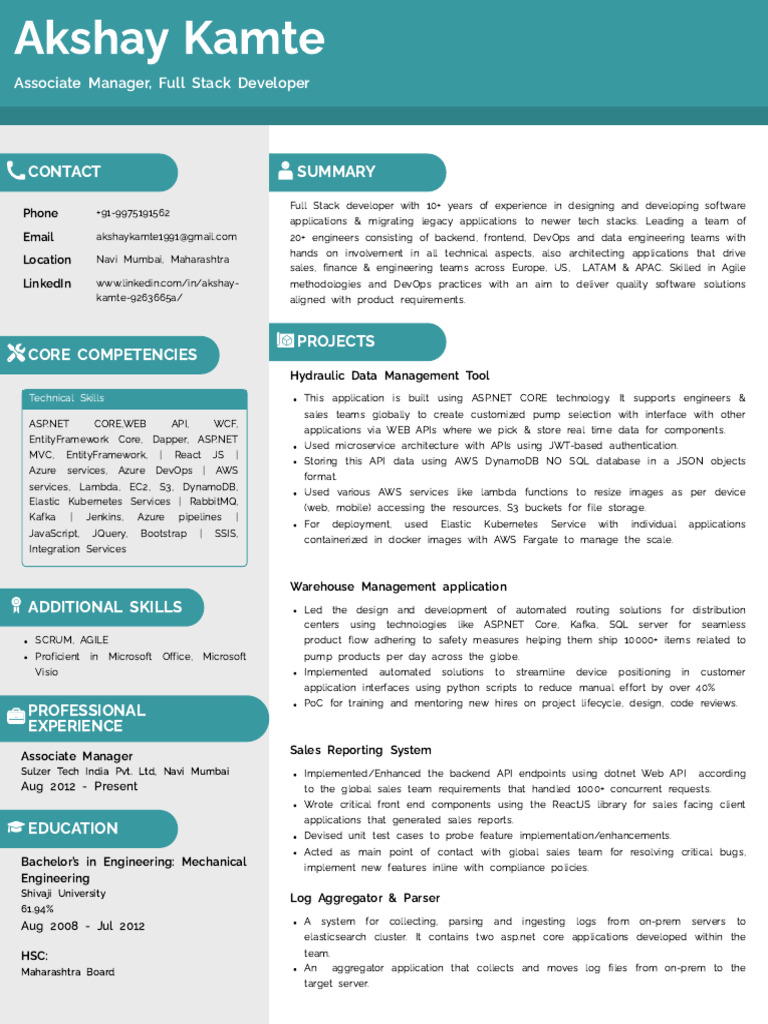HyreSnap-Akshay Kamte Resume (7) | PDF | Amazon Web Services | Entity Framework