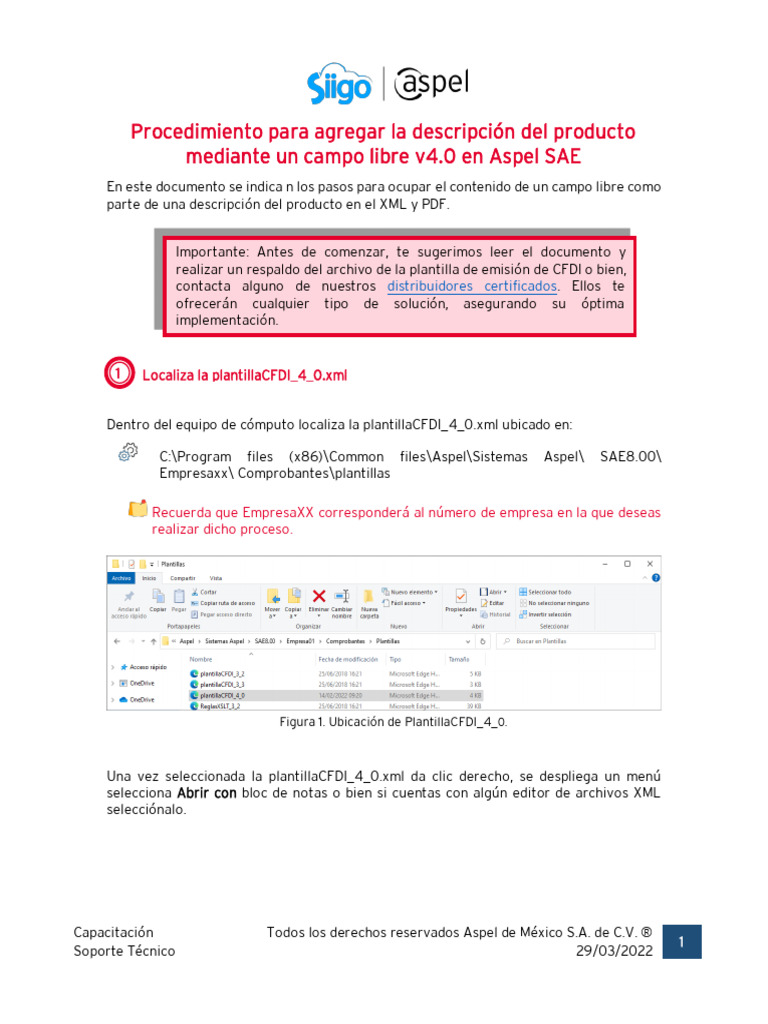 S019 - Agegar Descripcion Del Producto en XML y PDFV40 | PDF | Xml ...