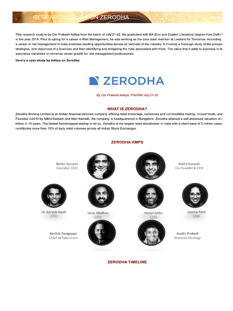 Case Study - Zerodha | PDF