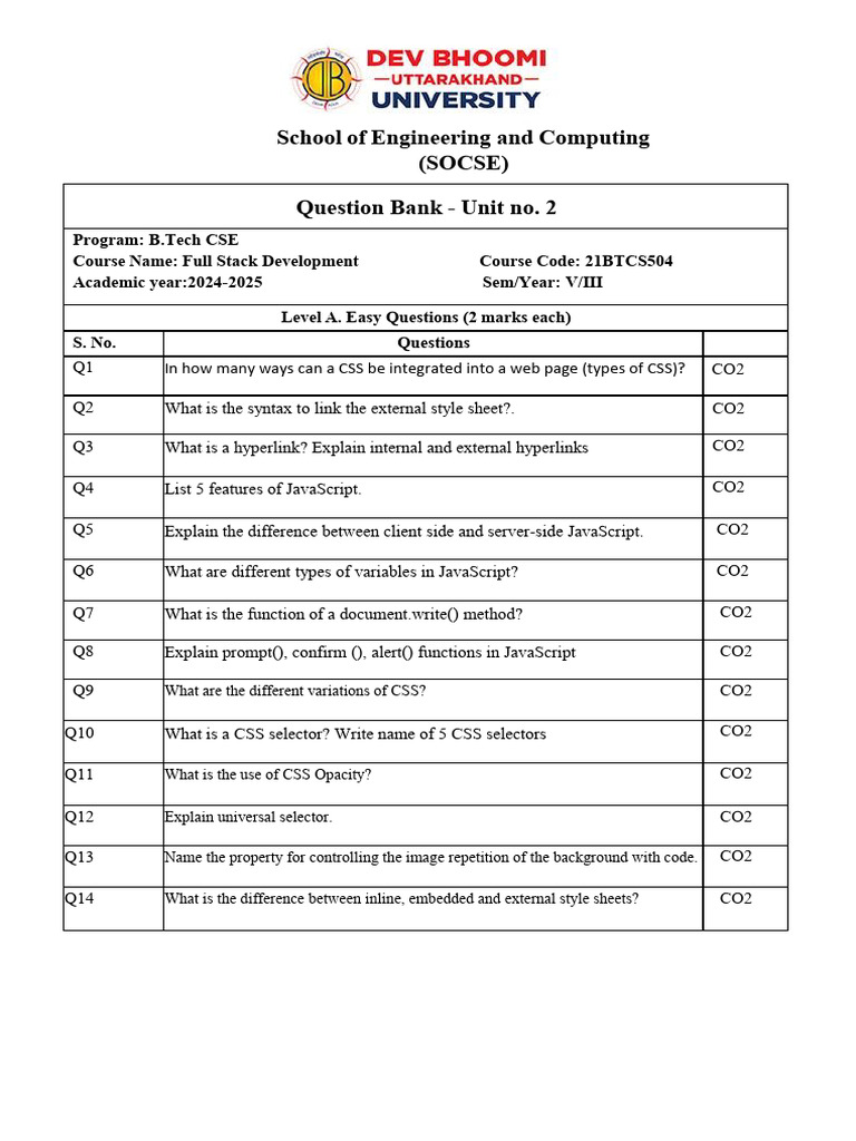 unit 2 fsd | PDF | Java Script | Html unit 2 fsd | PDF | Java Script | Html
