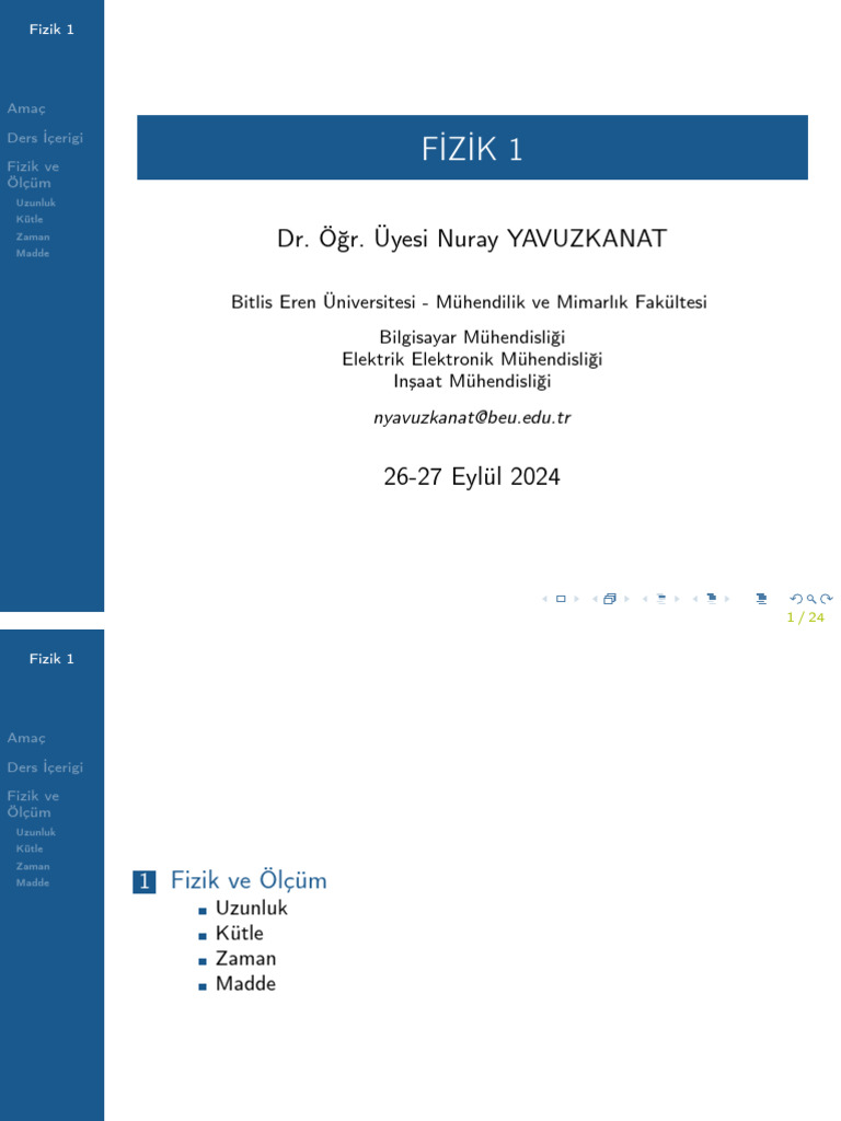 Fi̇zi̇k Vi̇ze Konulari | PDF