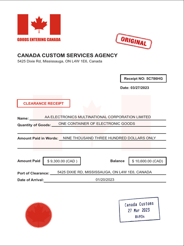 Clearance Receipt-2 | PDF