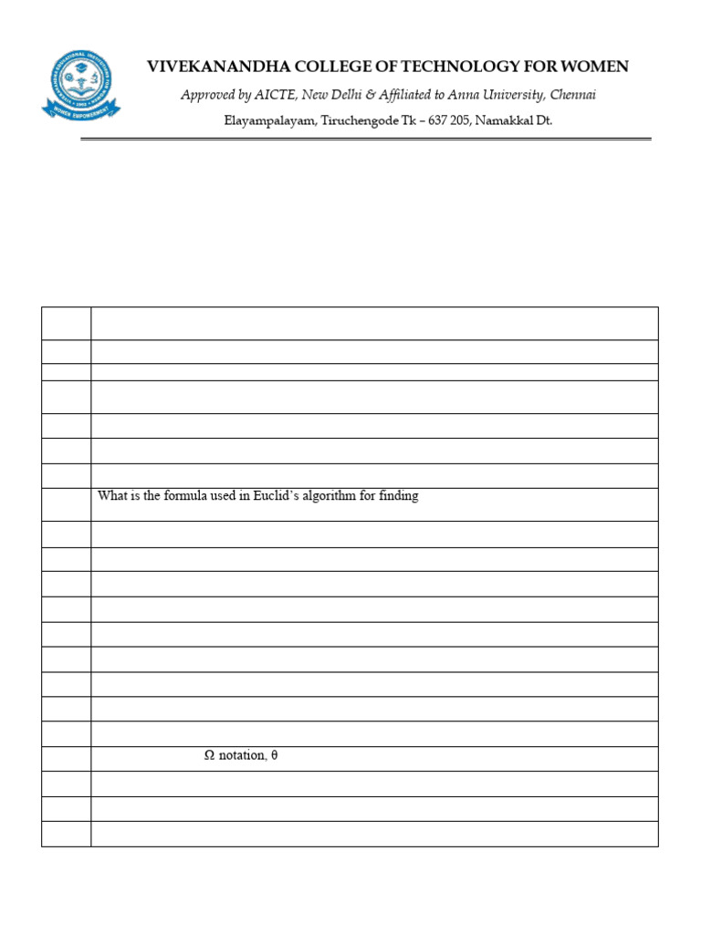 Ad3351 Daa Question Bank | PDF | Dynamic Programming | Computational Complexity Theory