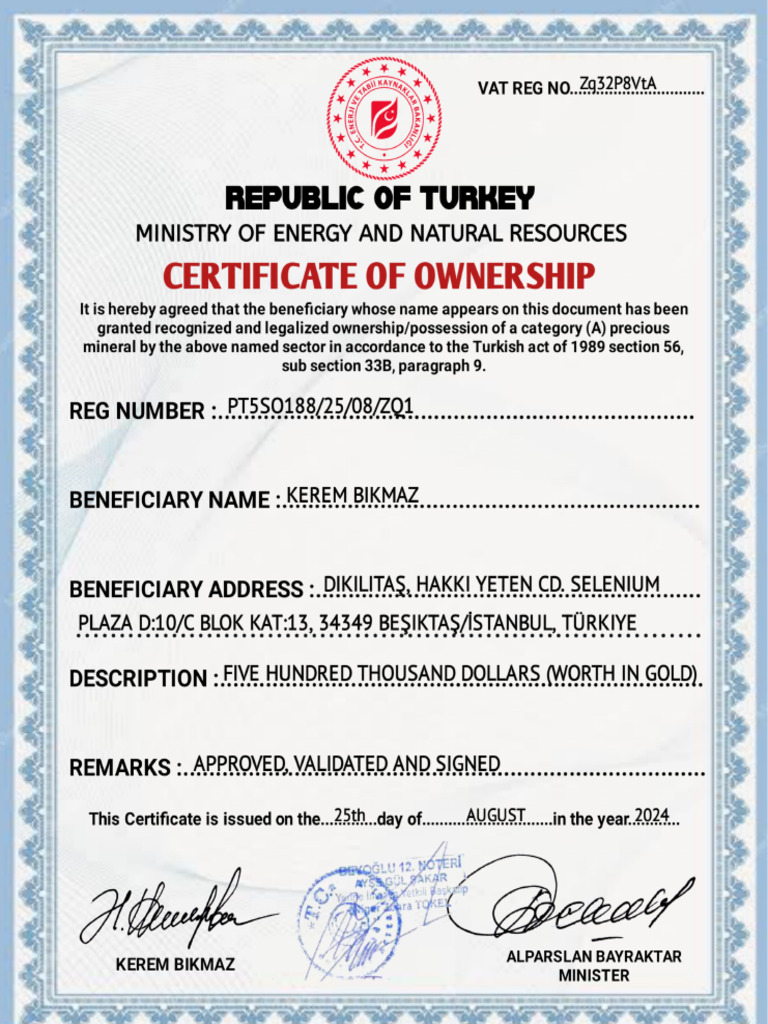 CERTIFICATE OF OWNERSHIP (1) | PDF