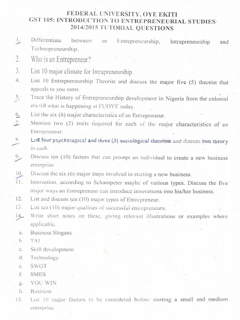 GST 105 Tutorials (Engr Shakirullah) | PDF