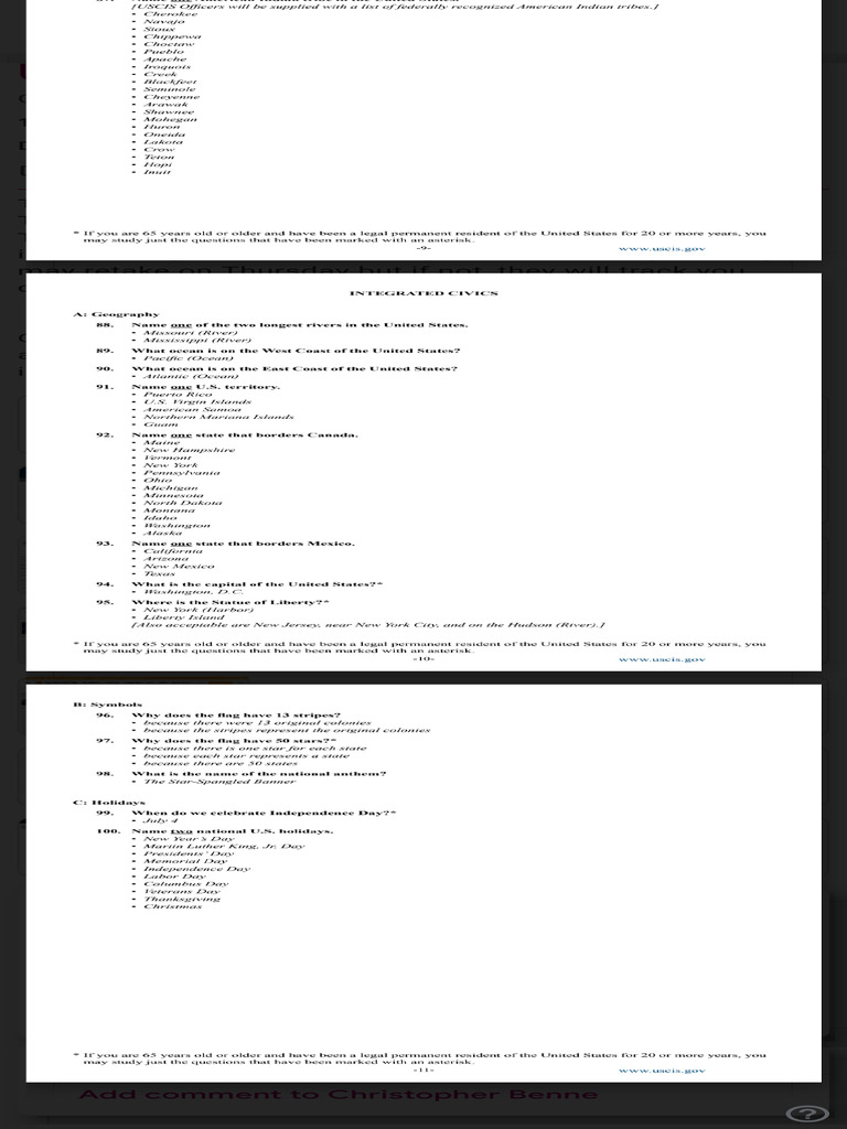 US Citizenship Test Prep | PDF | Lakota People | First Nations