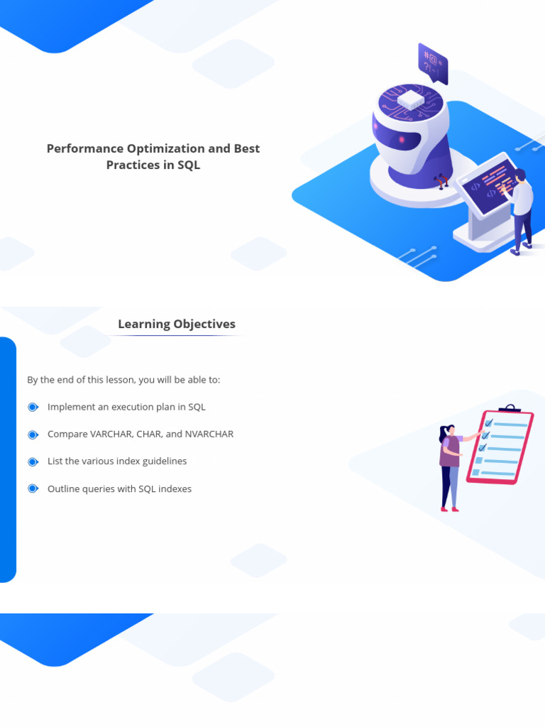 Lesson 12 Performance Optimization And Best Practices In Sql Pdf Database Index Sql