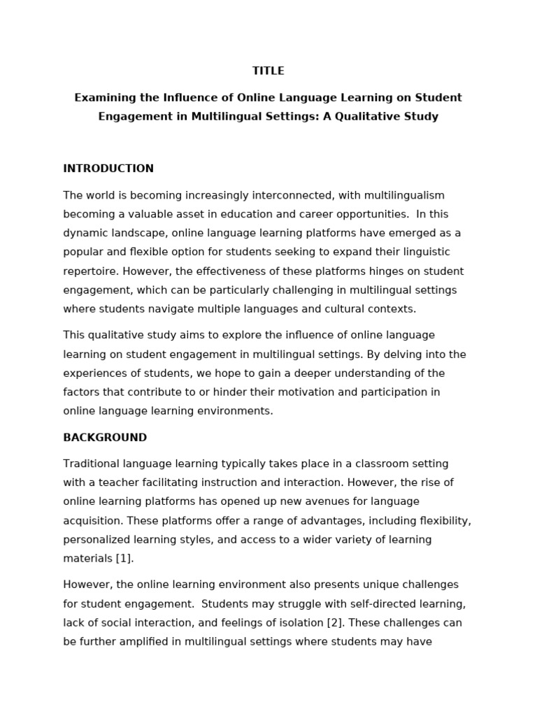 Edited FINAL ELT 506 Research Paper | PDF | Learning | Multilingualism