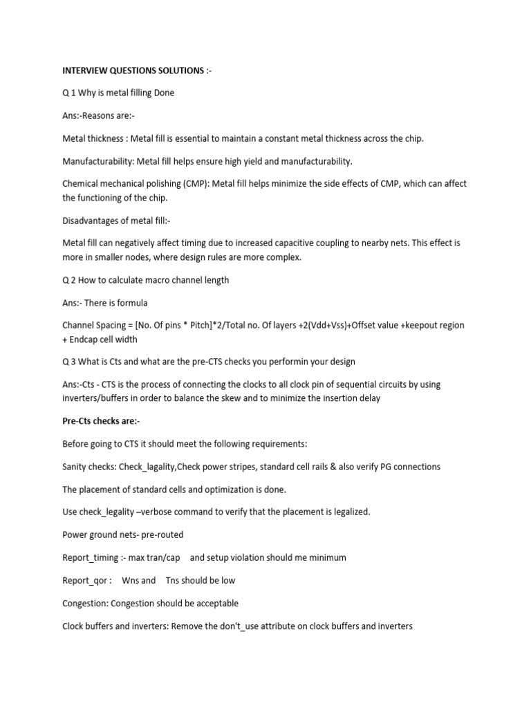 VLSI Design Interview Questions & Solutions | PDF | Semiconductor ...