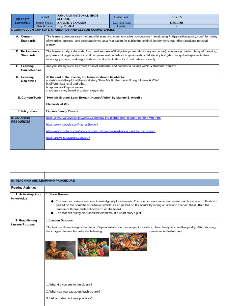 LESSON EXEMPLAR | PDF | Learning | Linguistics