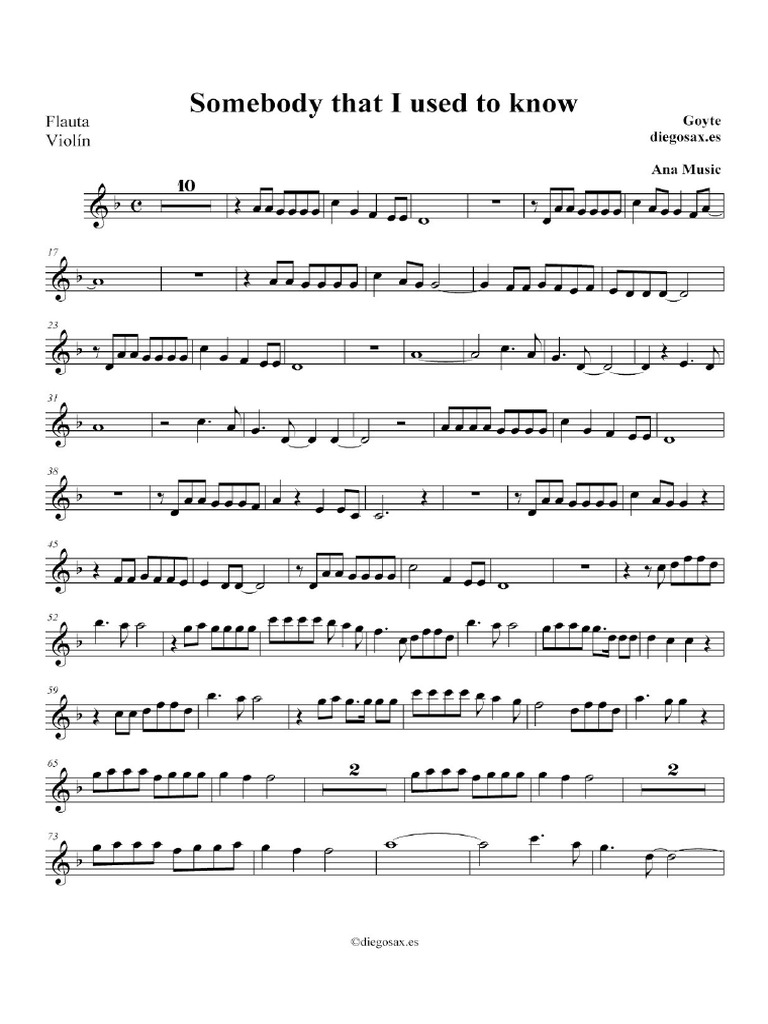 Somebody That I Used To Know | PDF