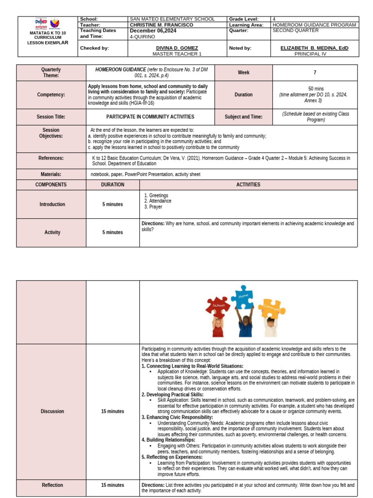 CMFRANCISCO_Q2_LE_HGP_DEC.6 | PDF | Community | Science