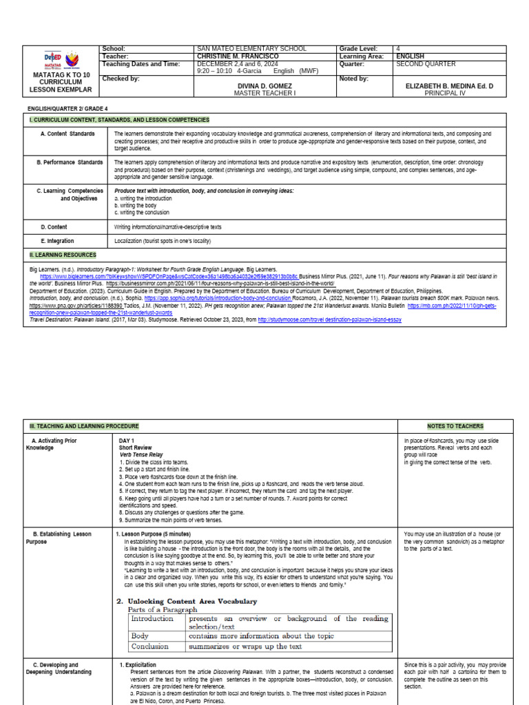 MWF_CMFRANCISCO_Q2_LE_ENGLISH_DEC.2-6 | PDF | Learning | Human Communication