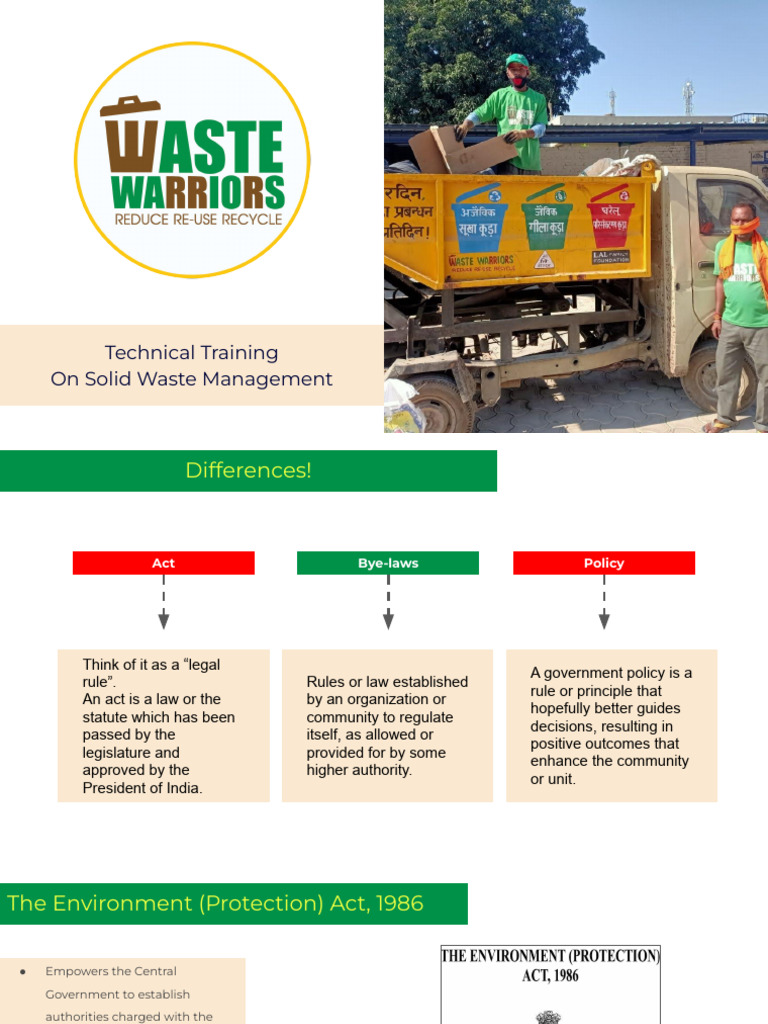 WWS Technical Training On SWM - SWM Rules | PDF | Waste | Recycling