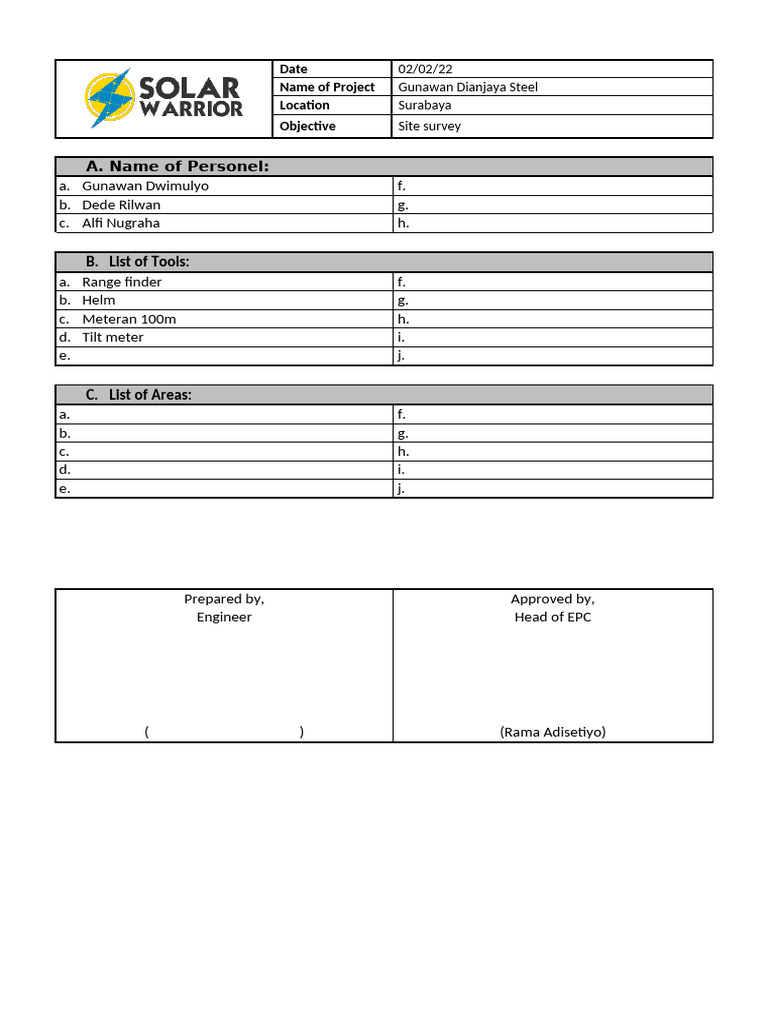 SURVEY FORM | PDF | Photovoltaic System | Solar Power