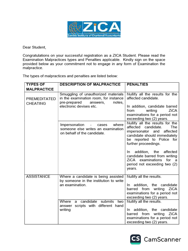 EXAM_MALPRACTICE_DECLARATION | PDF | Justice | Crime & Violence