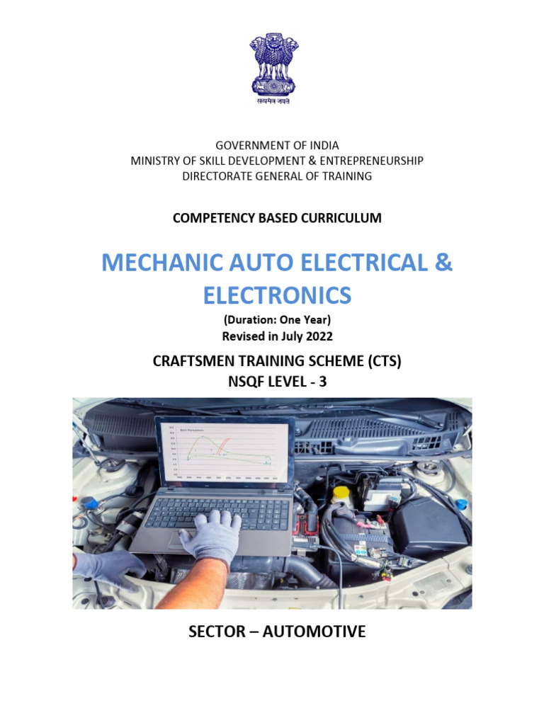 Mech. Auto Electrical Electronics - CTS2.0 - NSQF-3 | PDF ...