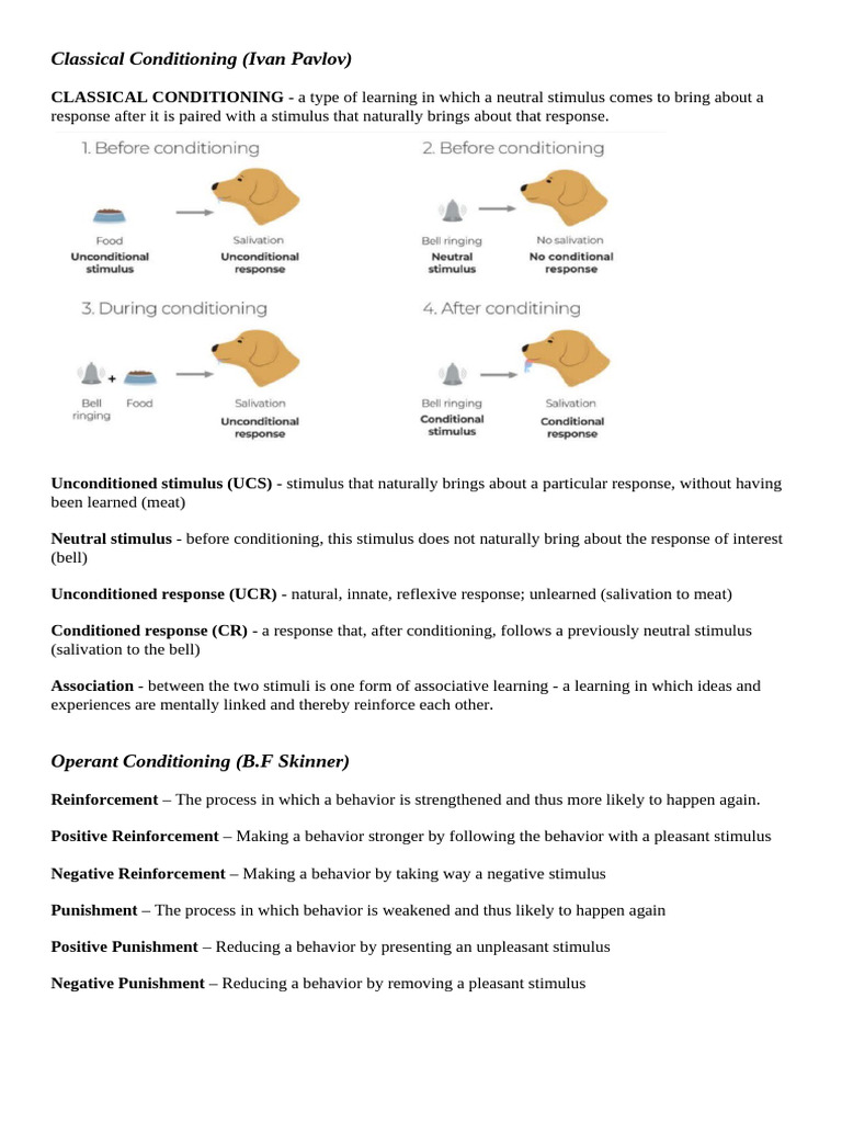 Classical, Operant Conditioning | PDF | Reinforcement | Classical ...