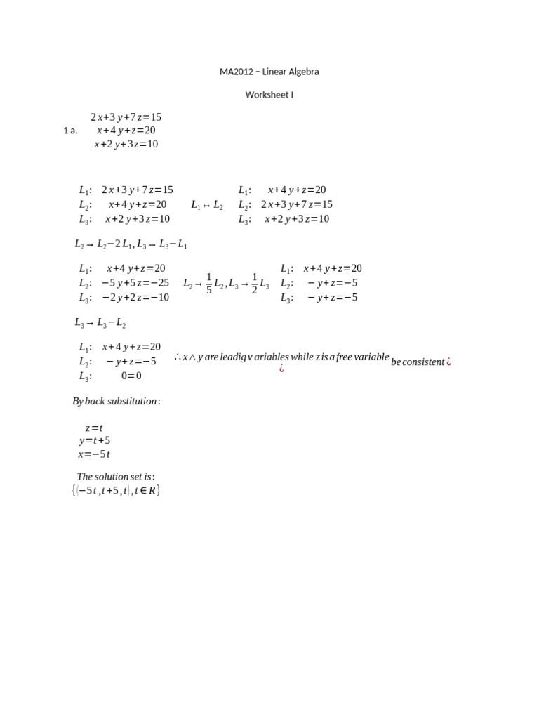 Linear HW1 | PDF | Algebra | Mathematics