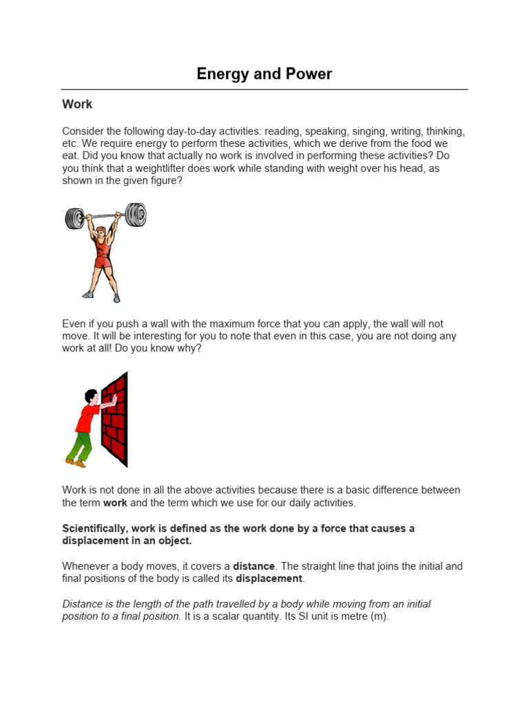 Energy and Power | PDF | Potential Energy | Kinetic Energy