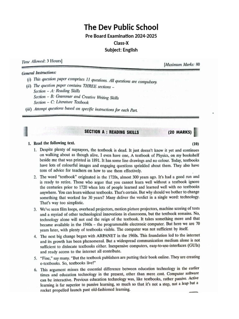 English Class 10TH (155 Copies) | PDF