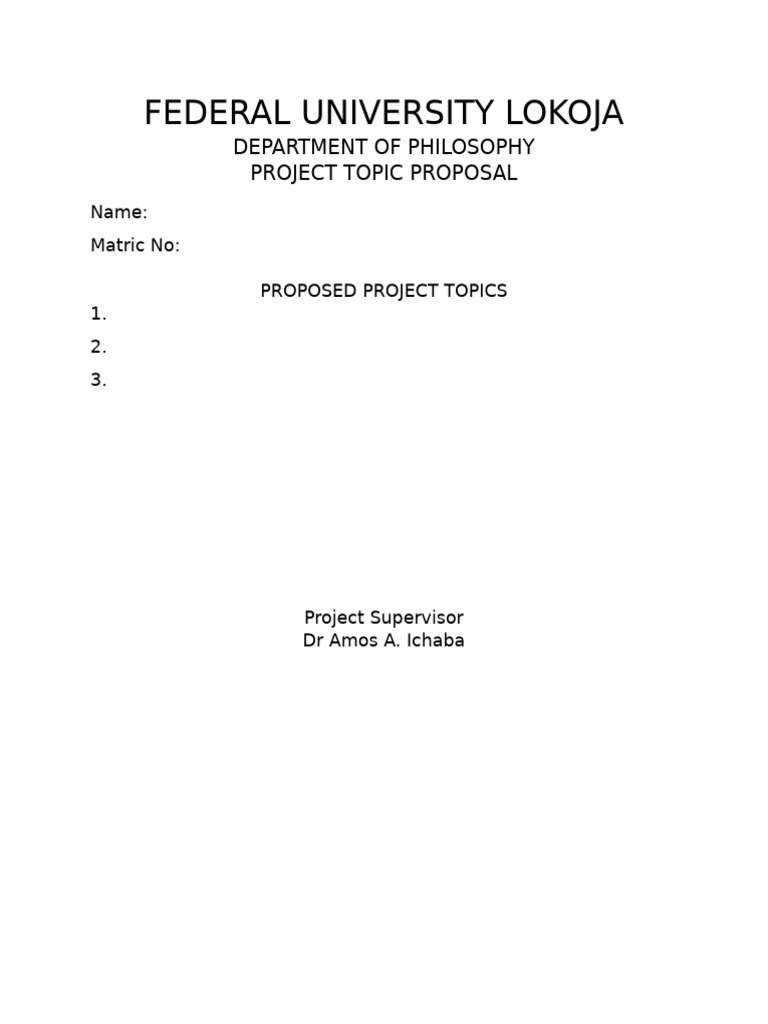 Project Topic Proposal | PDF