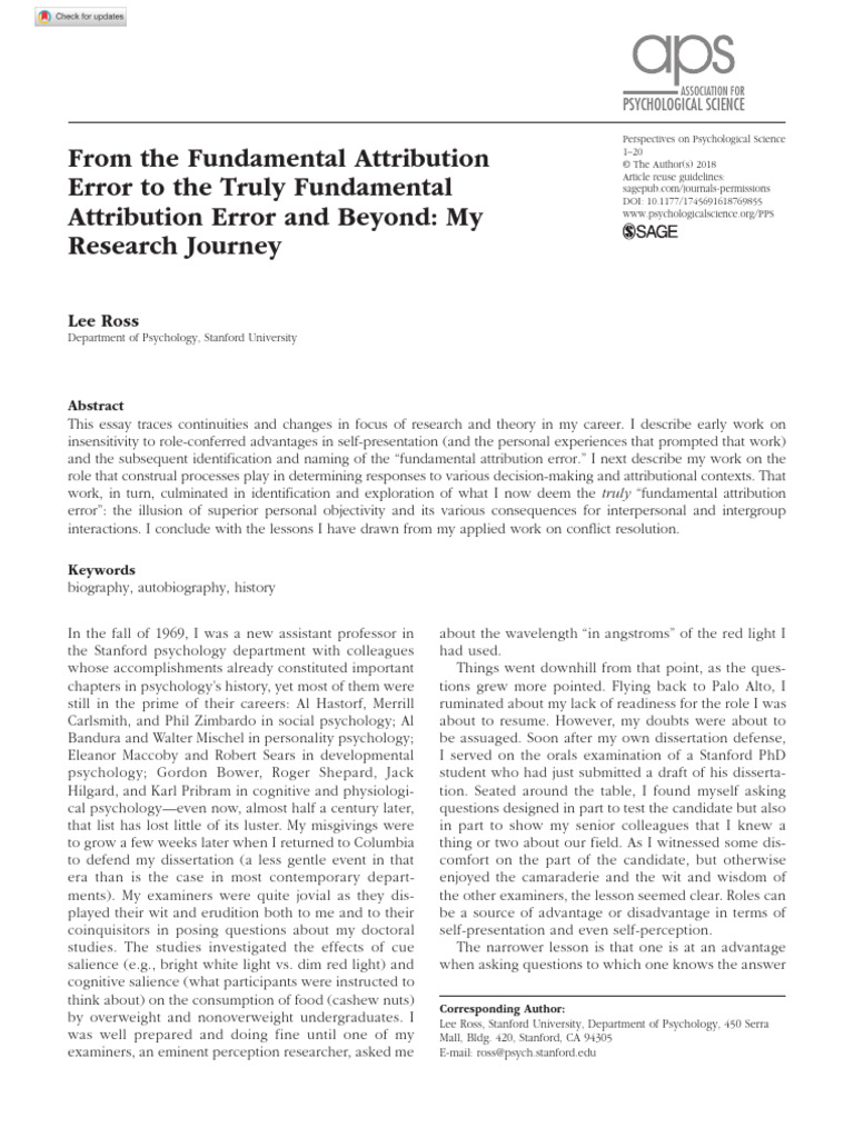 Lecture 2 - From the Fundamental Attribution Error to the Truly ...