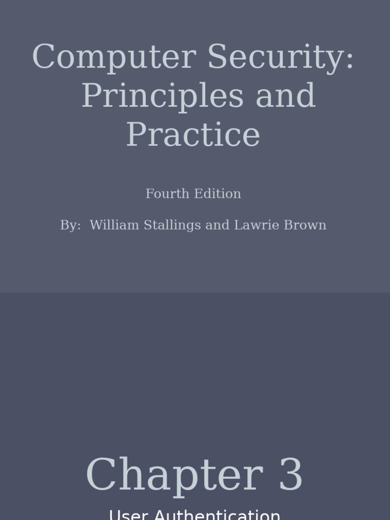 CH03-CompSec4e | PDF | Password | Computer Access Control