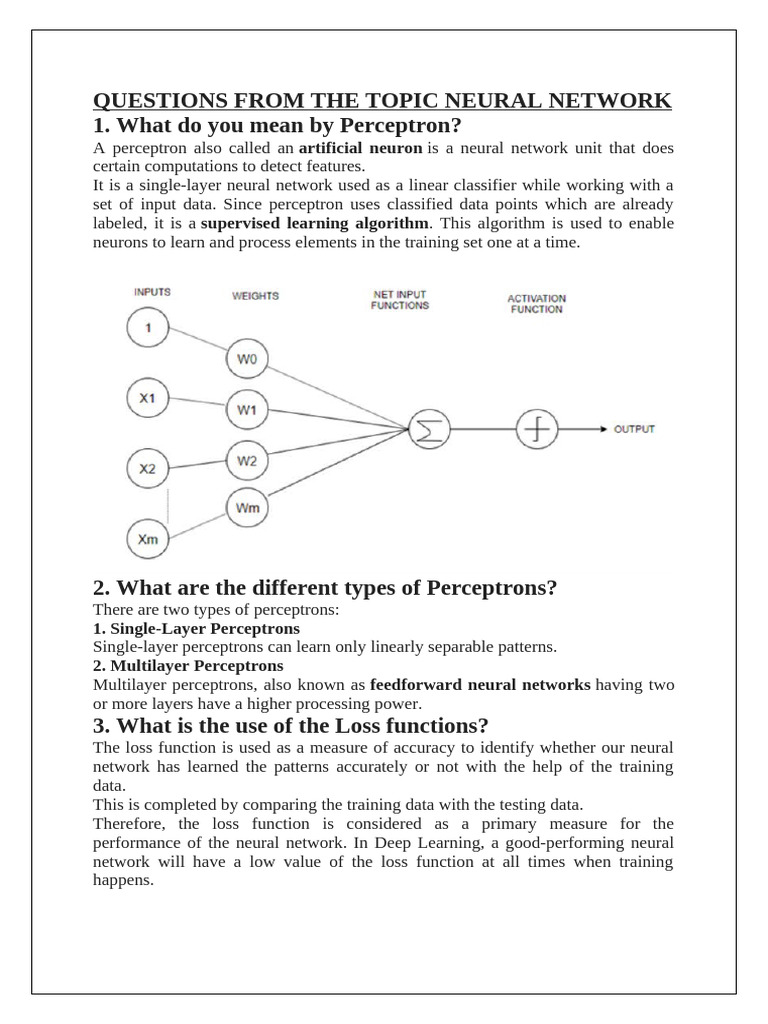 Interview Questions in Neural Network | PDF | Artificial Neural Network | Deep Learning