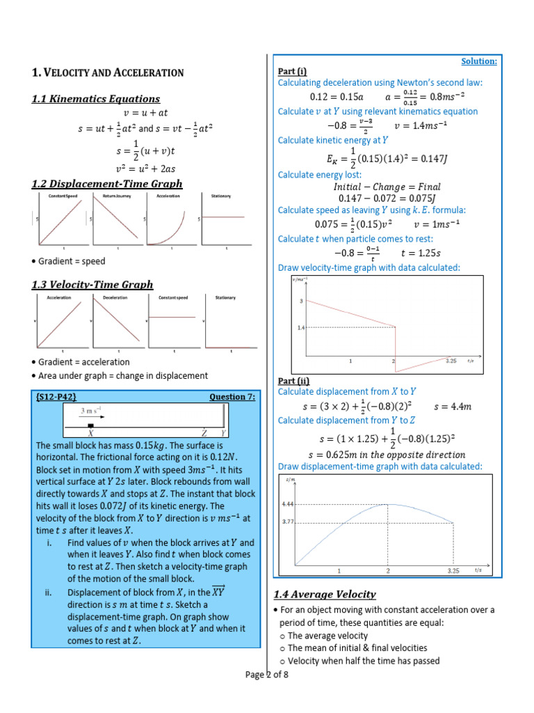 as-mechanics-1-notes | PDF | Force | Velocity