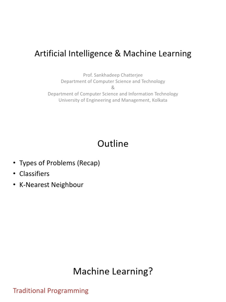 AIML Lec-10 | PDF | Statistical Classification | Cognition AIML Lec-10 | PDF | Statistical Classification | Cognition