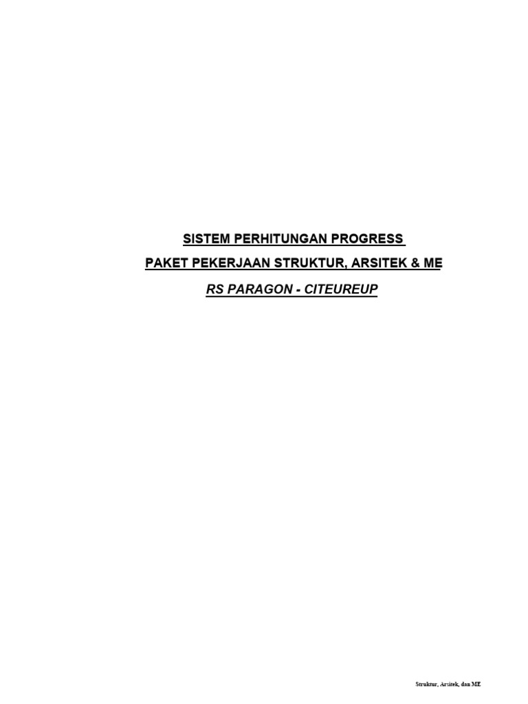 1-2-3 Sistem Perhitungan Progress SAP RS PARAGON | PDF