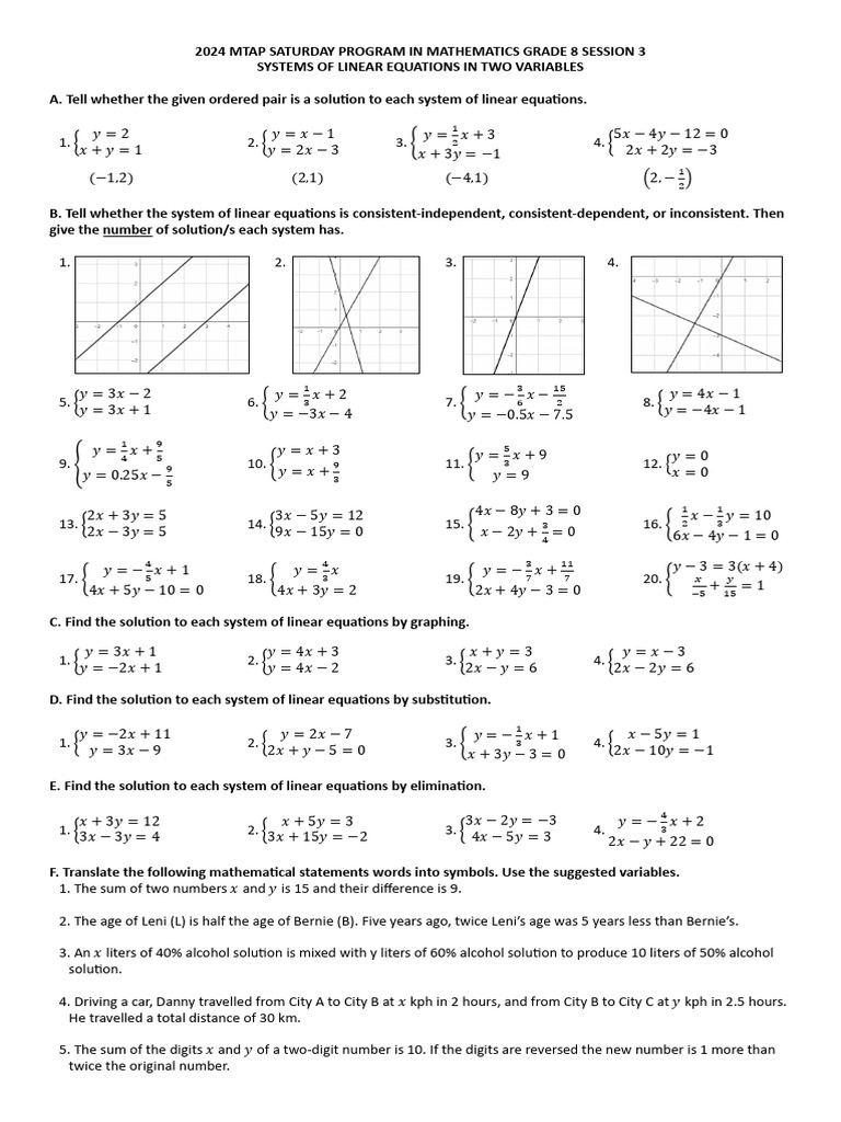Grade 8 Session 3 | PDF | Length | Equations