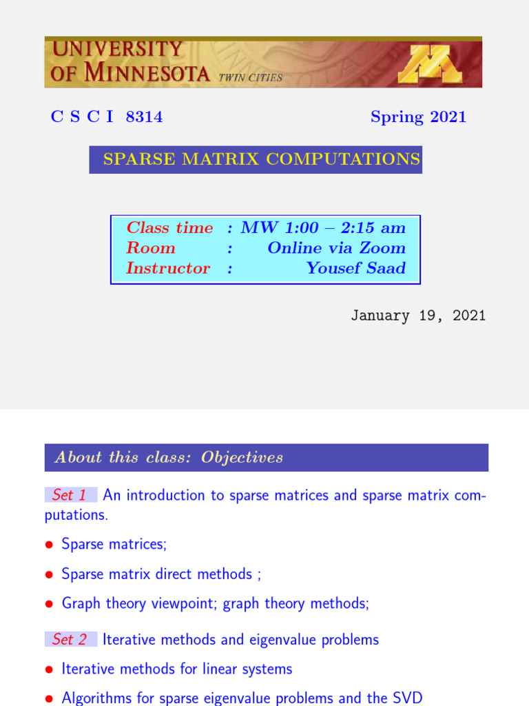 LecN1 | PDF | Matrix (Mathematics) | Applied Mathematics