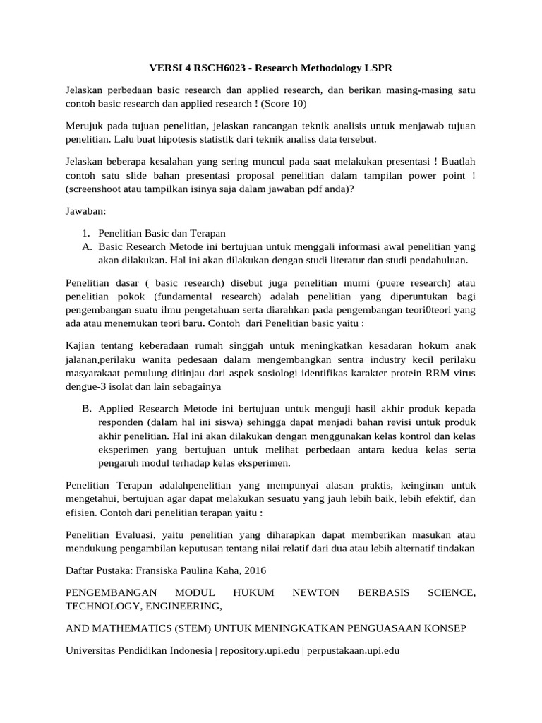 VERSI 4 RSCH6023 - Research Methodology LSPR | PDF