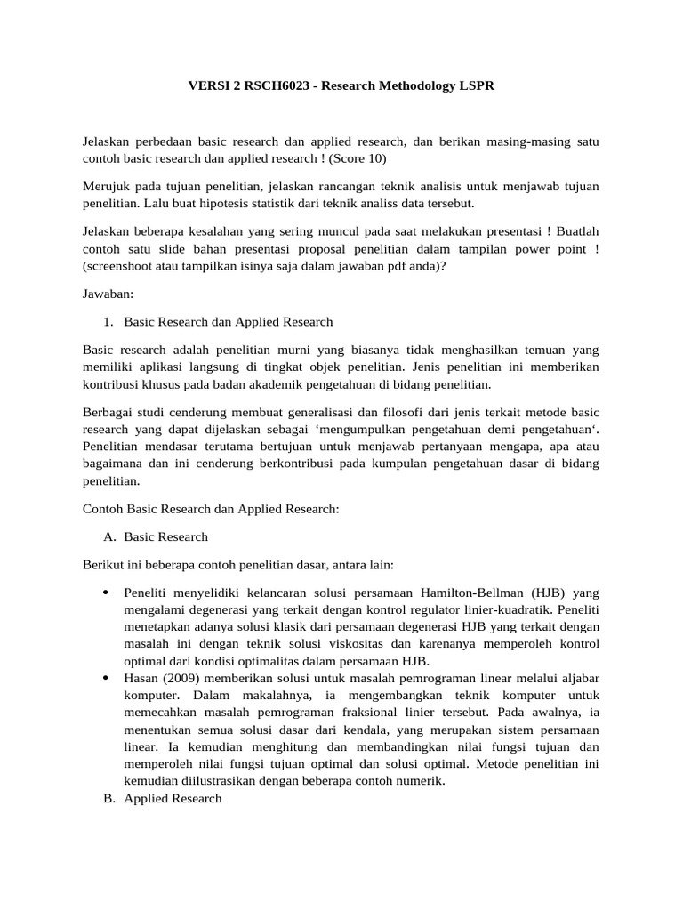 VERSI 2 RSCH6023 - Research Methodology LSPR | PDF