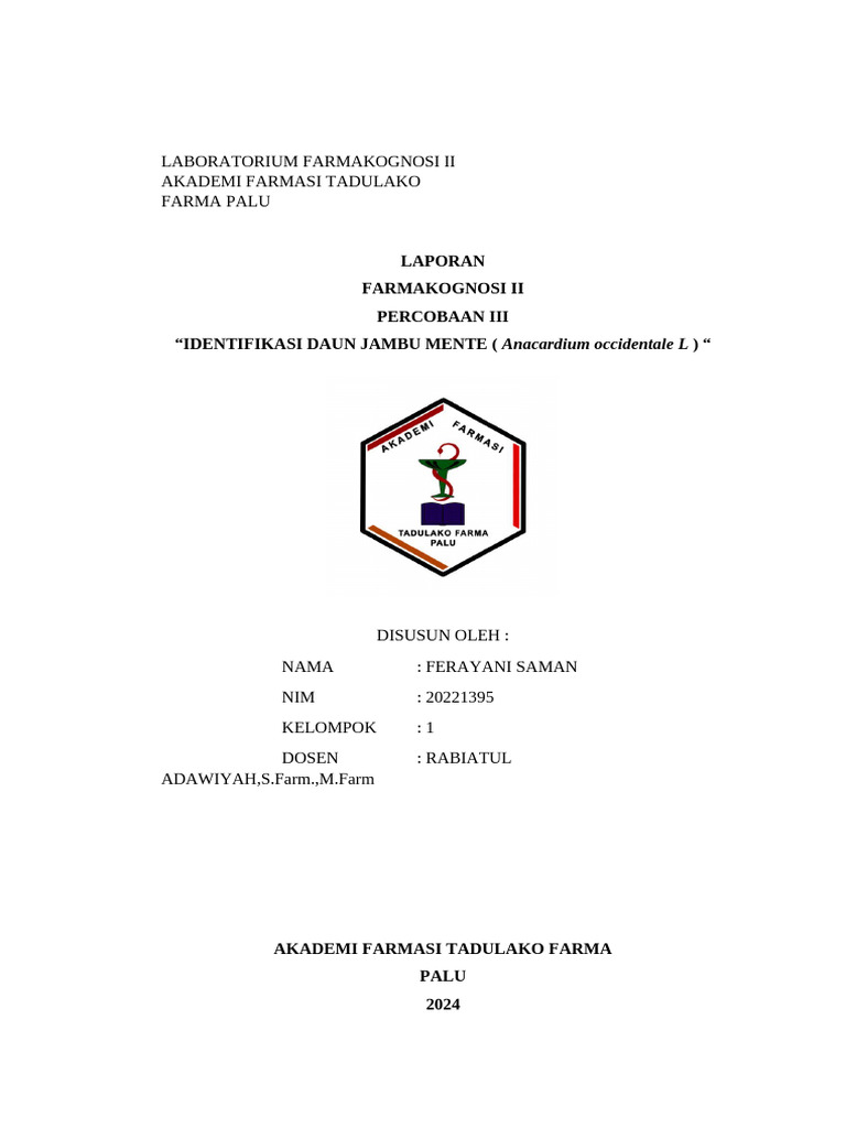 Laporan Fera Tapak Dara | PDF