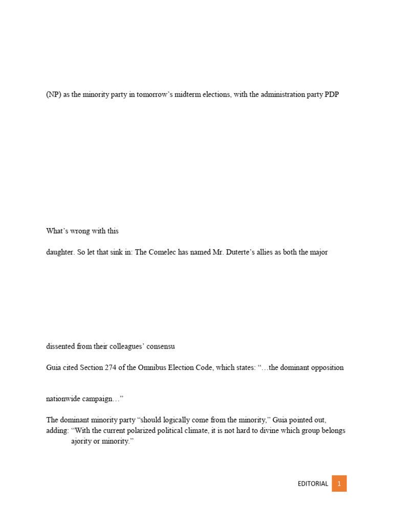 Sample Editorials | PDF | Elections | Government